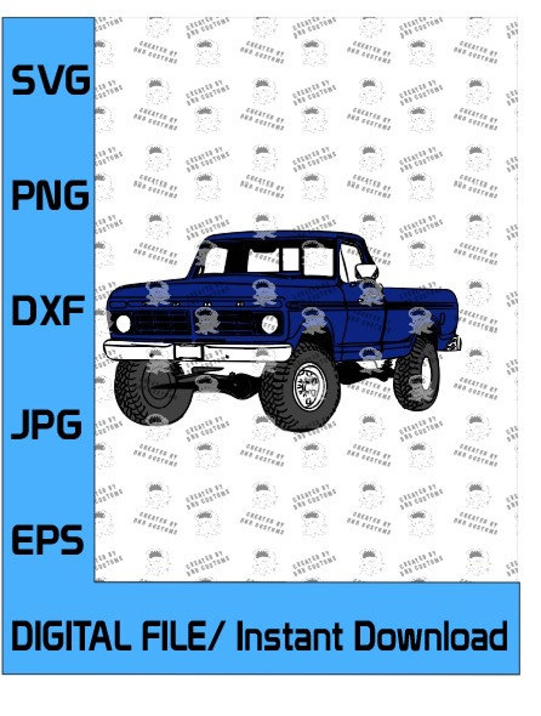 1974 F-250 Ranger 4x4 F-150 F-350 F250 Truck Digital Design SVG, DXF ...