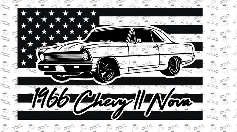 1966 Chevy Nova II Flag Svg American Flag Svg Nova SS Nova - Etsy Ireland