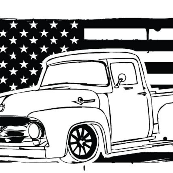 Svg Ford F100 1956 Pickup - Etsy