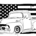 1956 Ford F100 Truck SVG, Truck SVG, Classic Truck SVG, American Flag ...