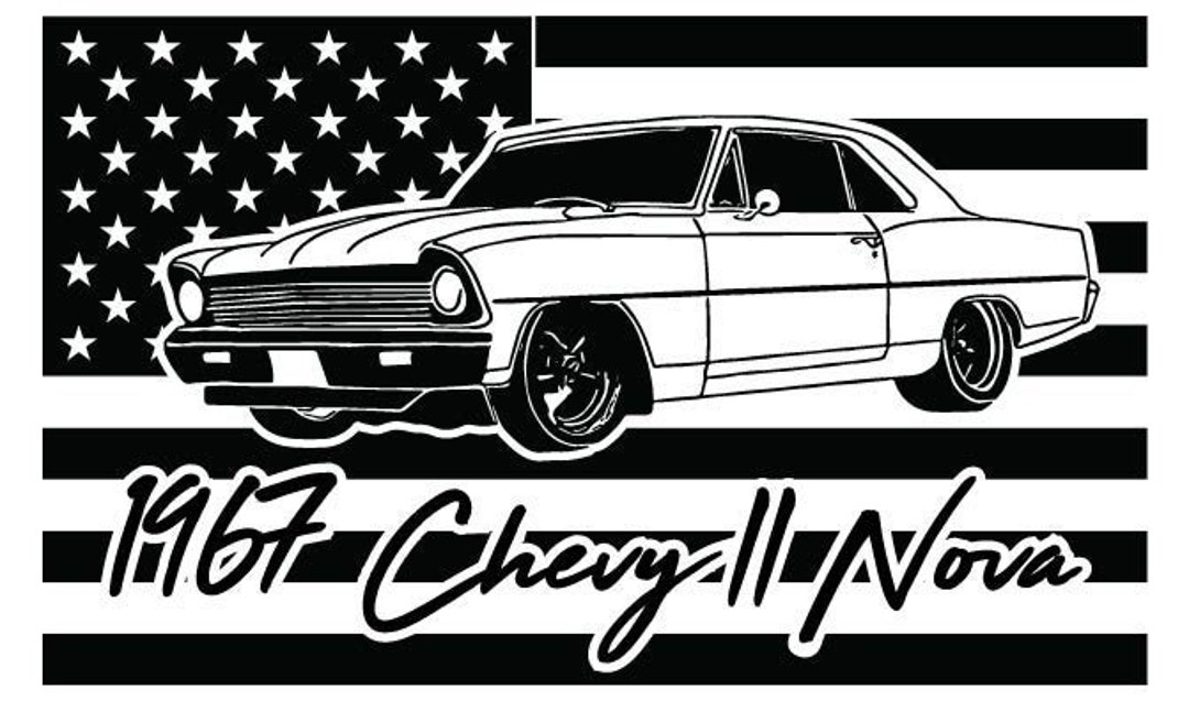1967 II Nova Flag Svg, American Flag Svg, Nova SS, Nova SS Svg, Nova ...