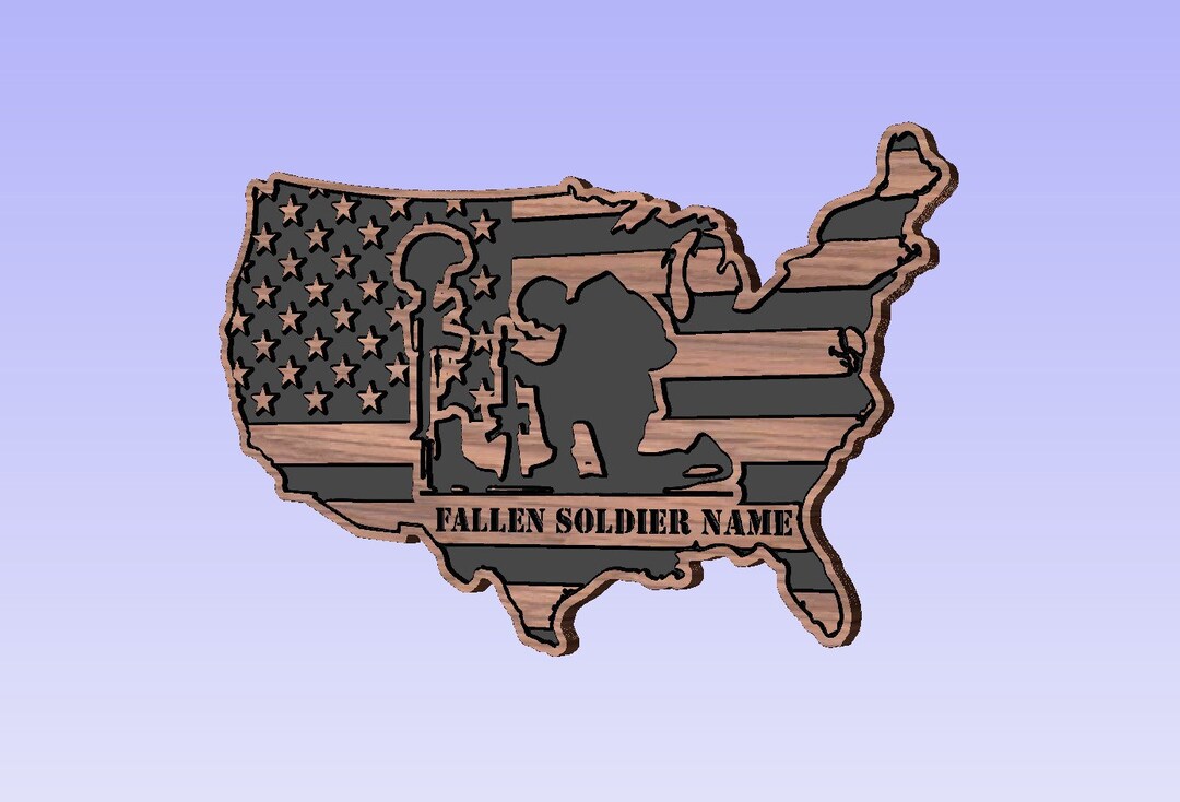 Patriotic US American Flag Design -fallen American Soldier - SVG DXF ...