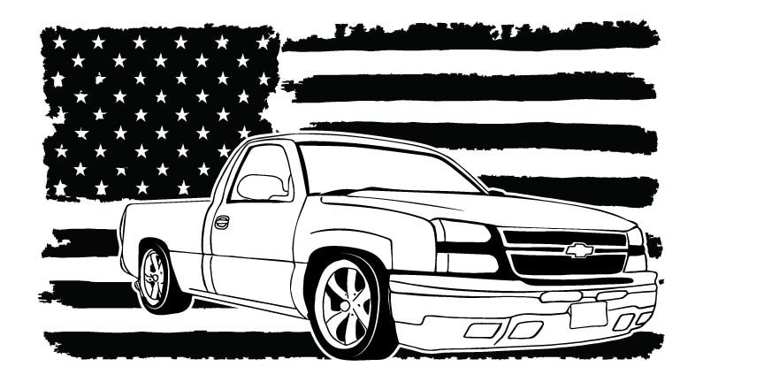 2006 Silverado Flag, US Flag SVG, Silverado SVG, 2006 Truck Svg (6 ...