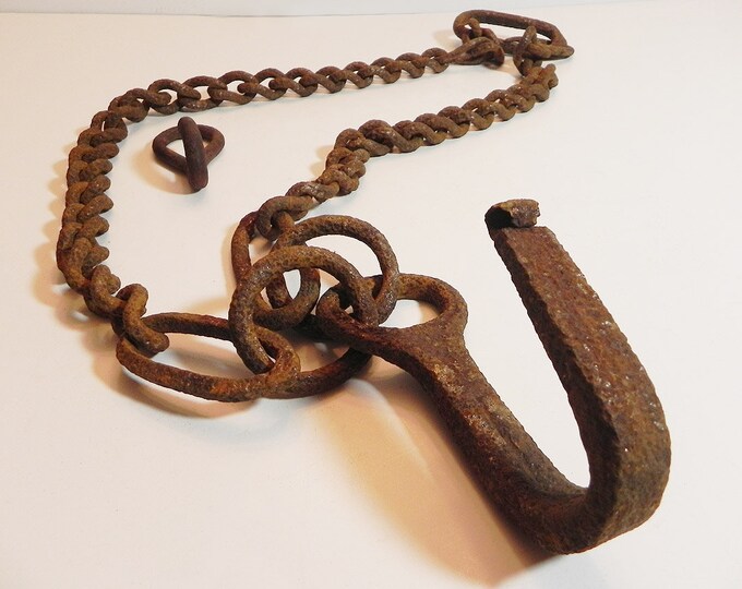 Antique 1700's Hand Forged Wagon Chain - Etsy