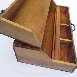 Old Hand Made Wooden Tool Box - Etsy