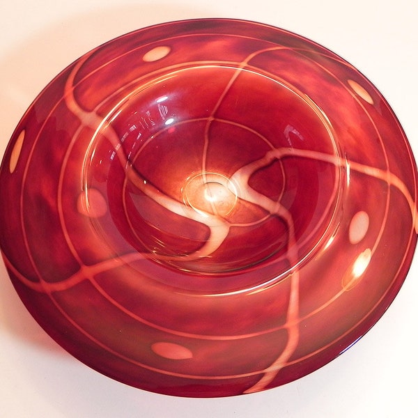 Red Glass Bowl - Etsy