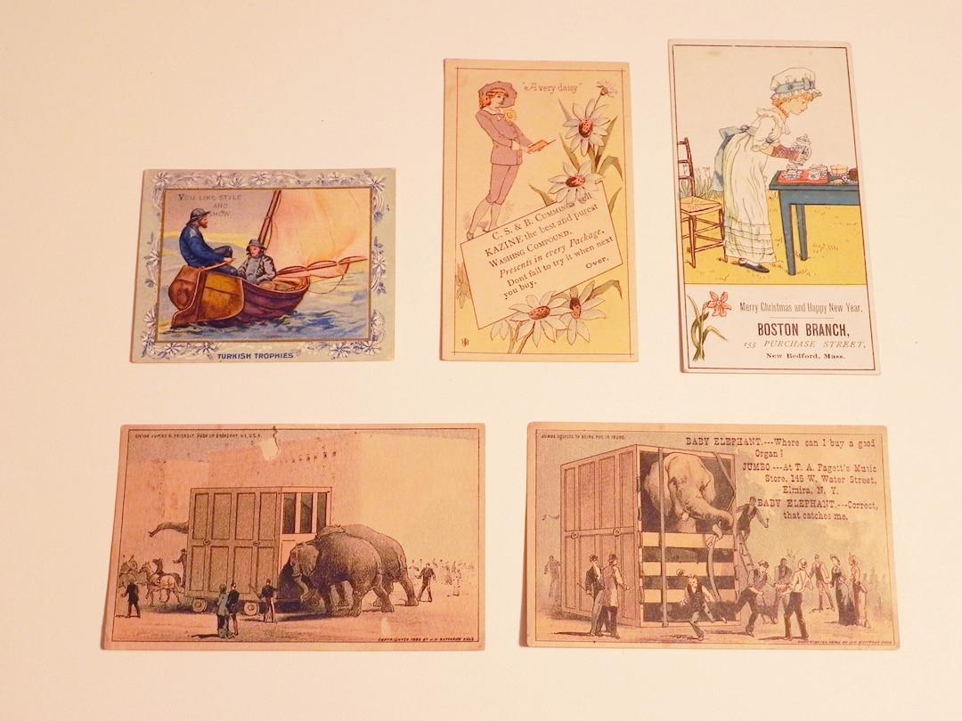 5 Vintage Advertising Cards - Lot 4 - Etsy