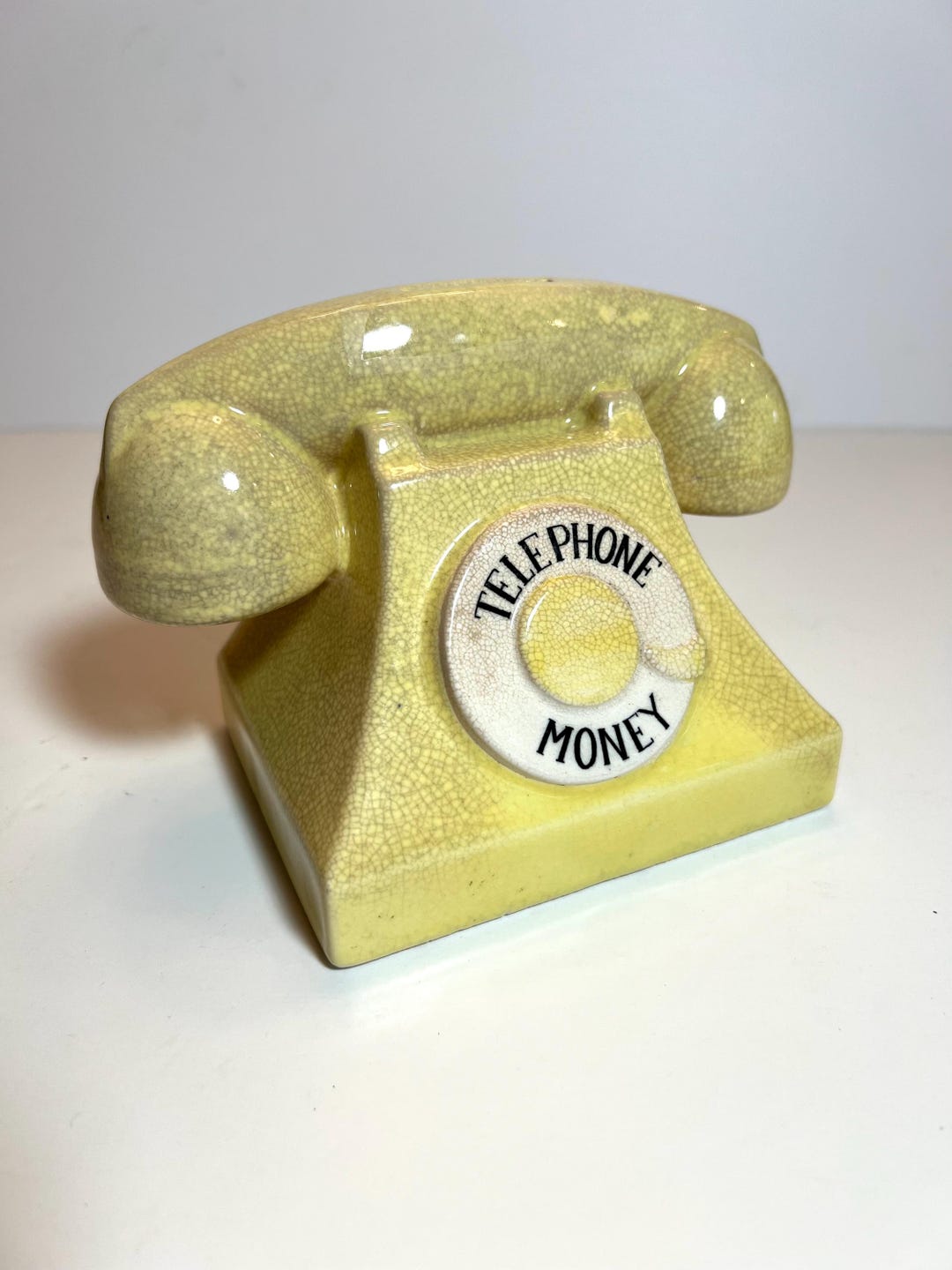 Vintage Yellow Telephone Bank - Etsy