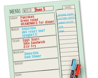 Wood Dry Erase Menu Shopping List Magnetic - Etsy