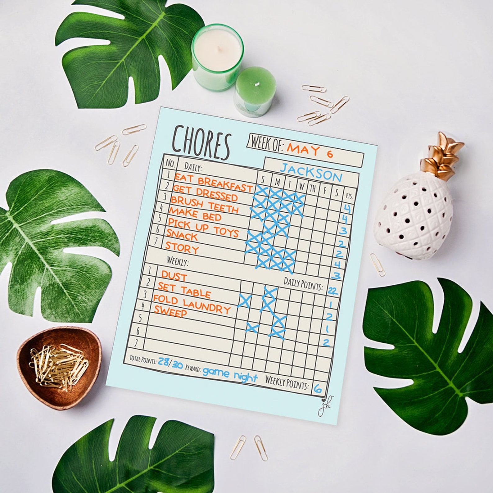 Magnetic Behavior & Reward Chore Chart for Kids Daily - Etsy