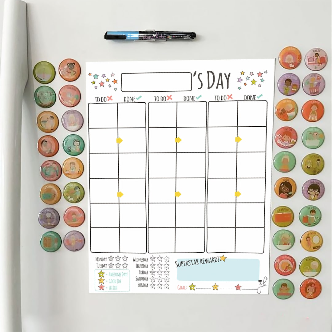 Toddler Behavior Chart for Preschool - Toddler Chores - 2 3 4 5 Year ...