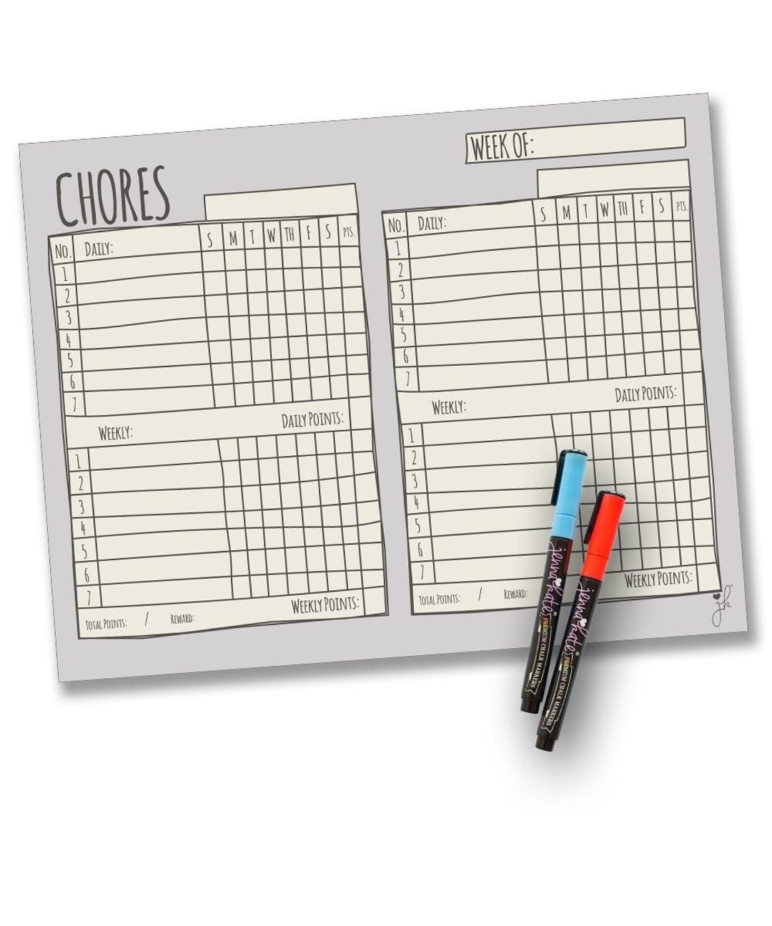 Magnetic Multiple Child Behavior Reward Chores Chart for Kids - 2 Kid ...