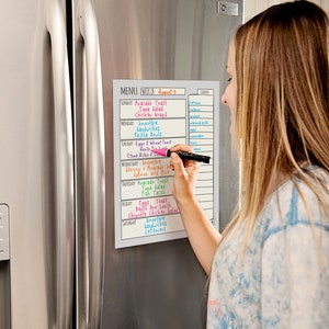Weekly Meal Planner Magnet Chart With Grocery List, Family Meal Plan ...