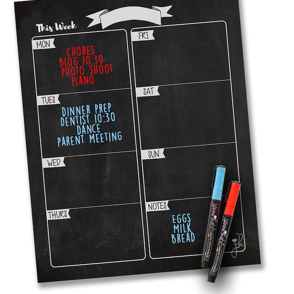 Chalkboard Calendar - Etsy