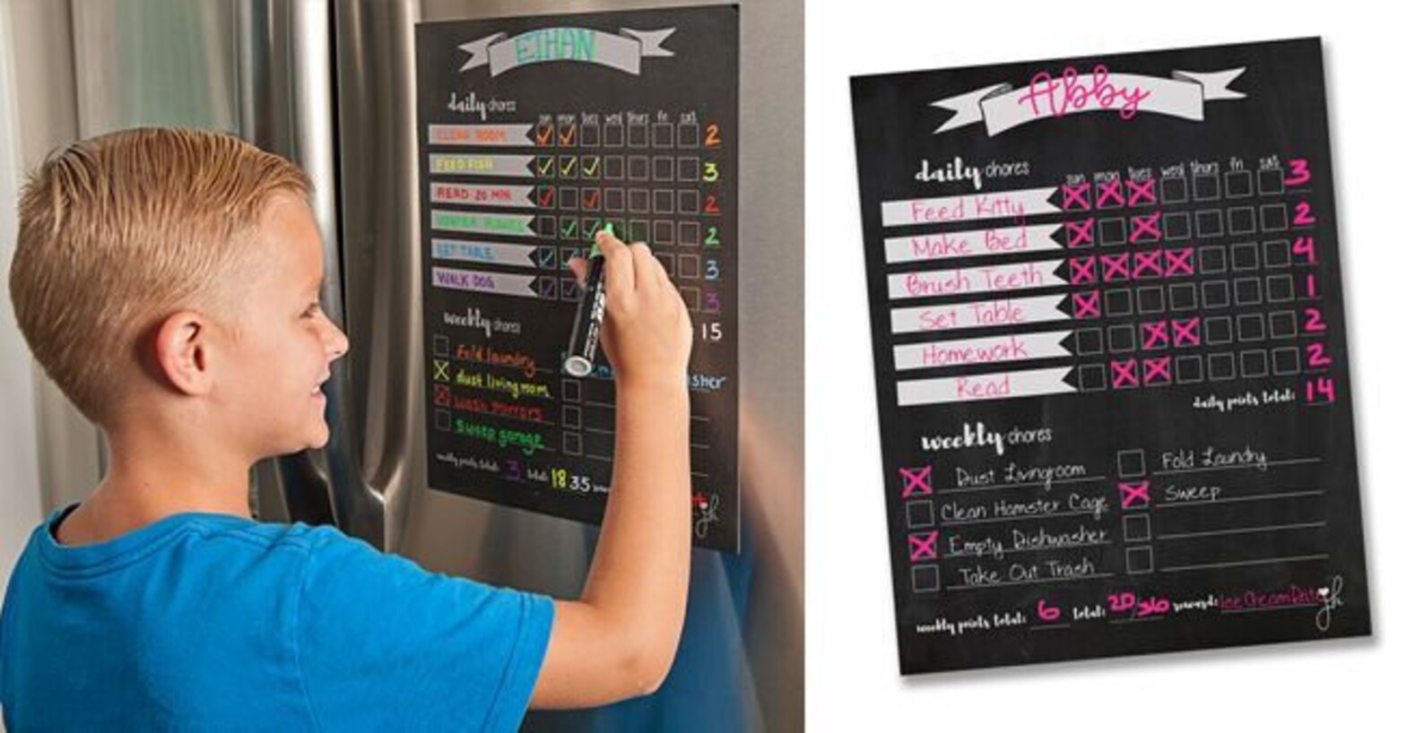 Chore Chart for Kids Magnetic Dry Erase Daily Household - Etsy