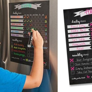 Chore Chart for Kids Magnetic Dry Erase Daily Household - Etsy