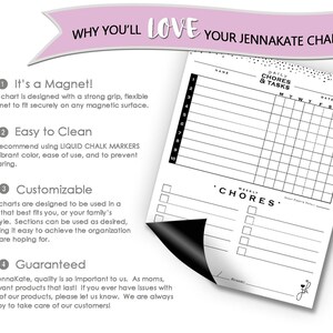 Jennakate - Magnetic Child Behavior Reward Chore Chart-daily Household ...