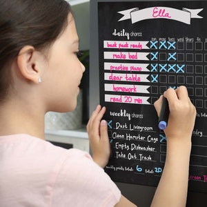 Chore Chart for Kids Magnetic Dry Erase Daily Routines Chore Checklist ...