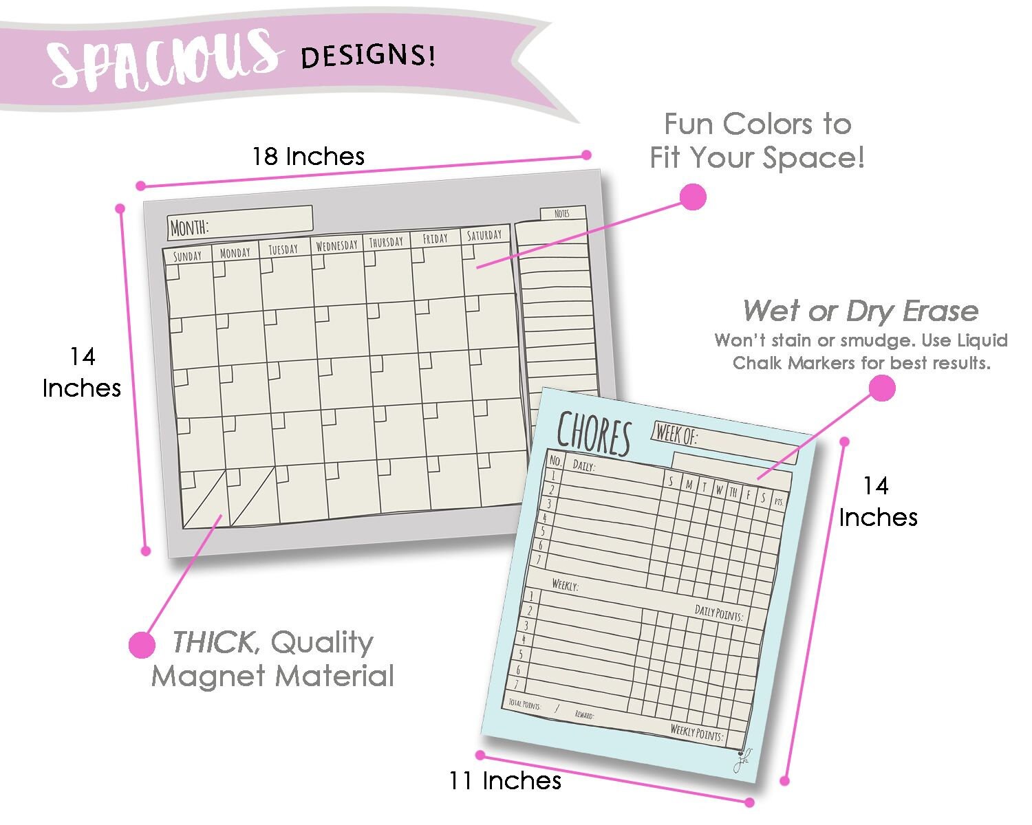 Multiple Child Behavior Reward Chore Chart Magnetic Dry Erase | Etsy