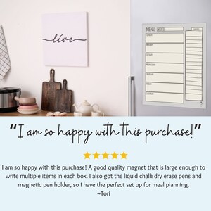 Weekly Meal Planner Magnet Chart With Grocery List, Family Meal Plan ...