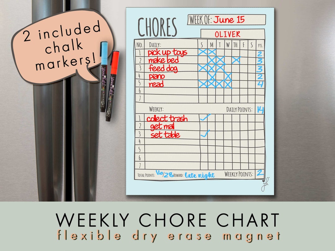 Magnetic Behavior & Reward Chore Chart for Kids Daily - Etsy