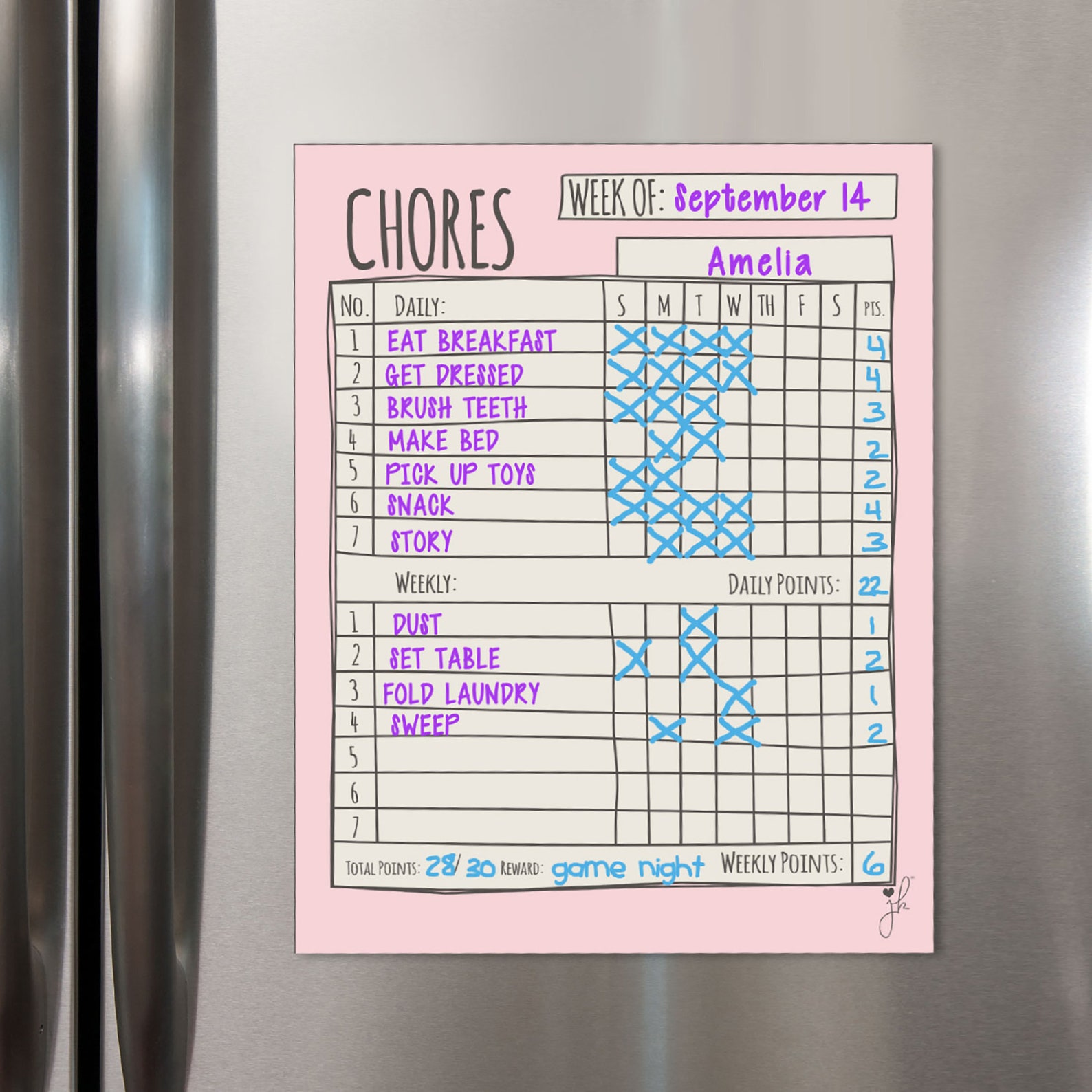 Magnetic Behavior & Reward Chore Chart for Kids Daily - Etsy