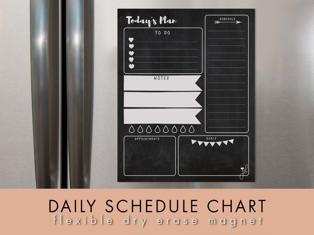 Daily Schedule Planner Daily Plan Checklist | Magnetic - Fitness and ...