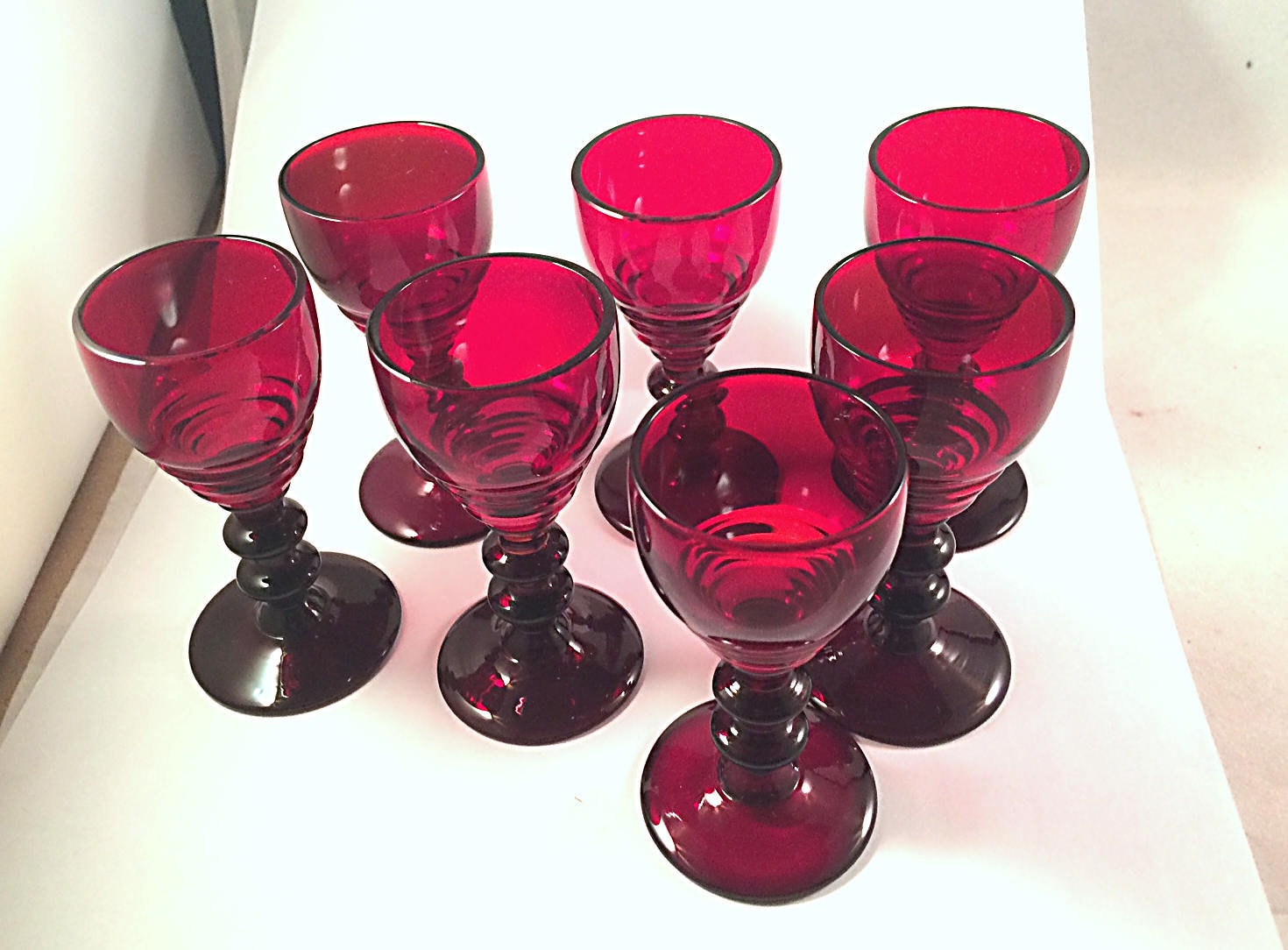 Bryce Georgian Ruby Cordial Stemware Glasses Vintage - Etsy