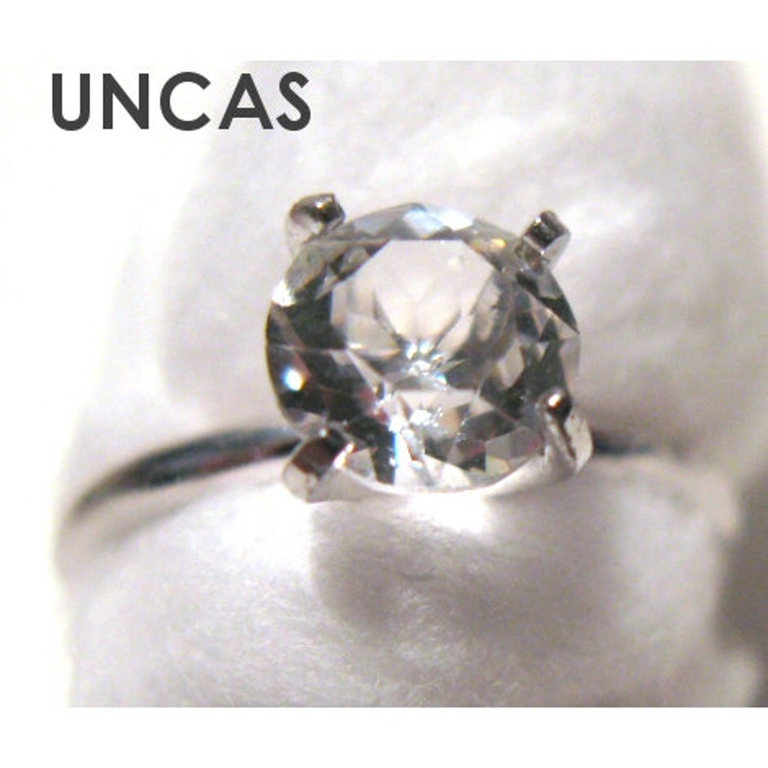 Vintage Signed Uncas Crystal Solitaire Ring Size 7 - Etsy
