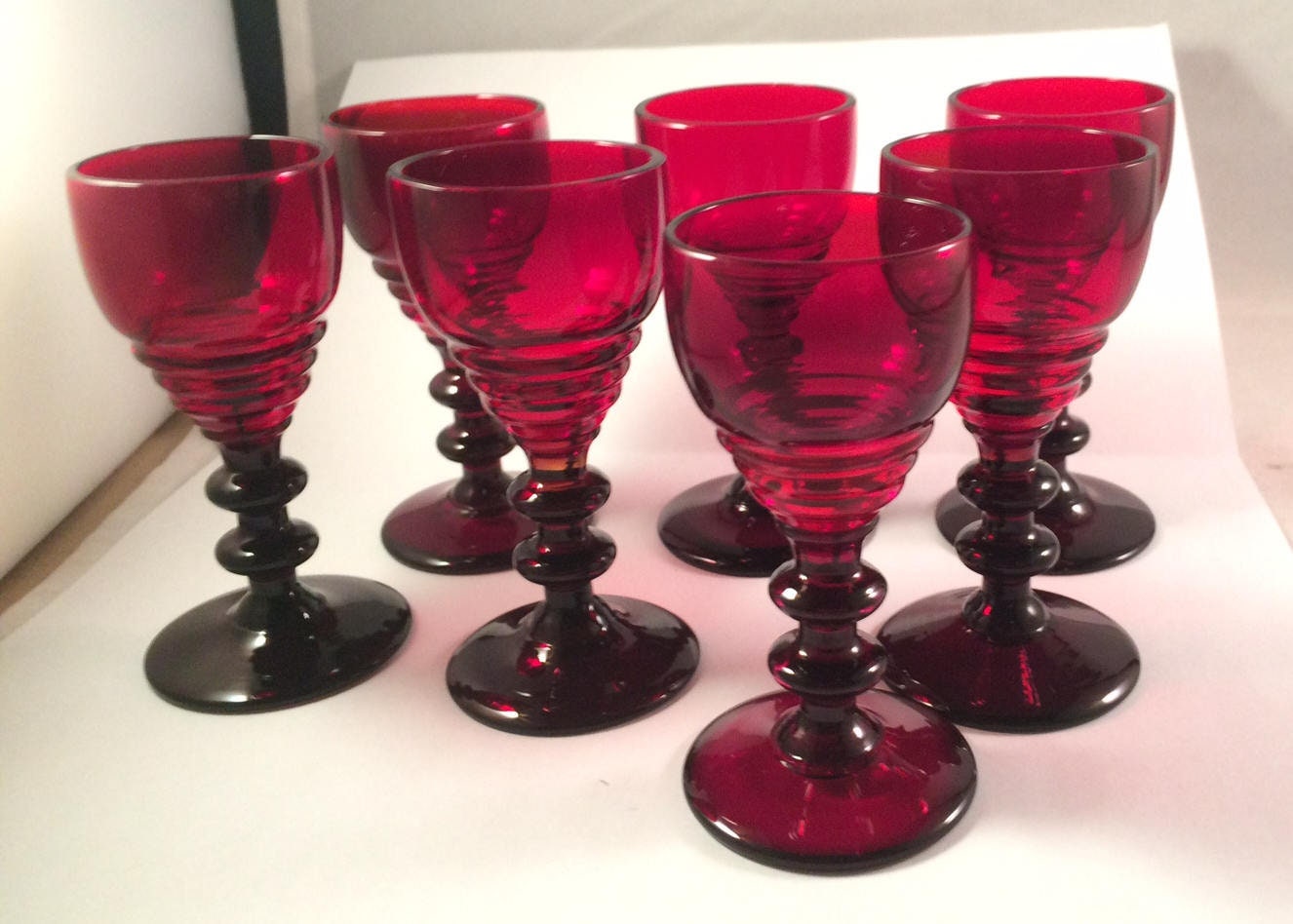 Bryce Georgian Ruby Cordial Stemware Glasses Vintage - Etsy