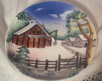 Winter Scene Plate - Etsy