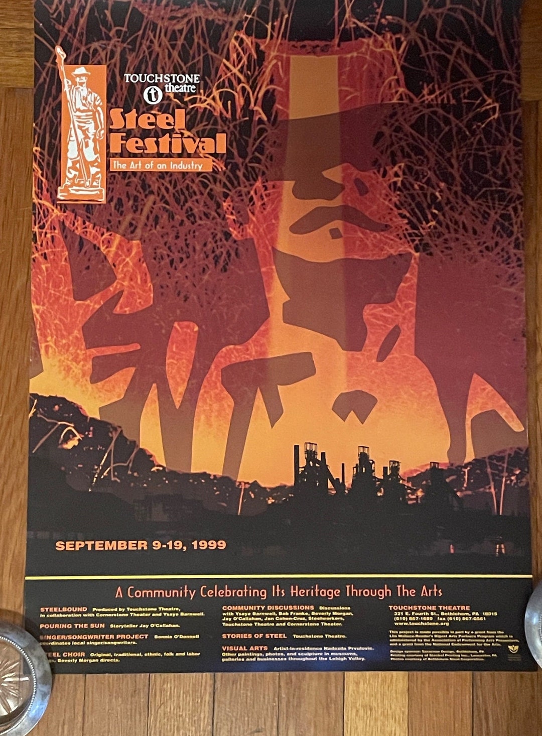 1999 Bethlehem Steel Festival Poster, Touchstone Theater, Steelworker ...