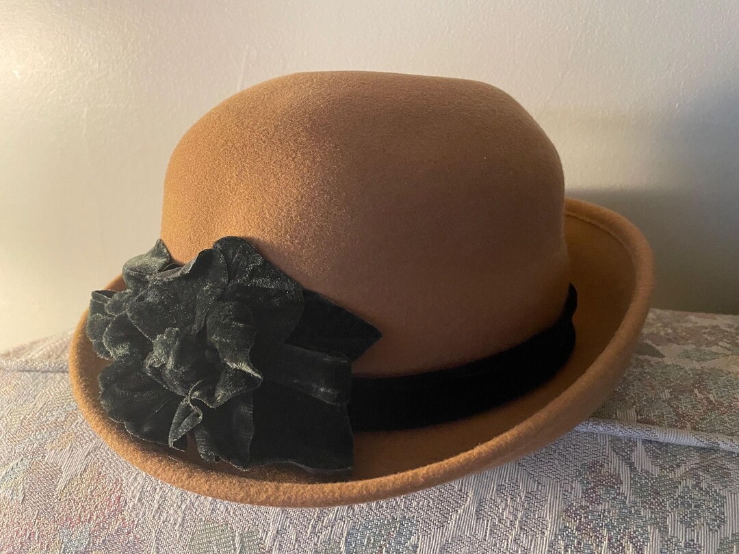 Vintage C. 1980s Amanda Smith Wool and Velvet Bowler Hat, Fashion Hats ...