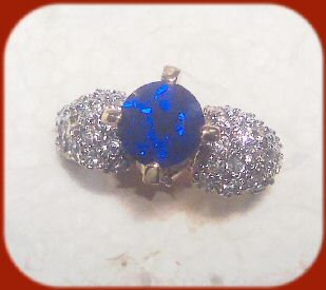 Lind 14K Heavy G.E. Imitation Sapphire Ring - Etsy
