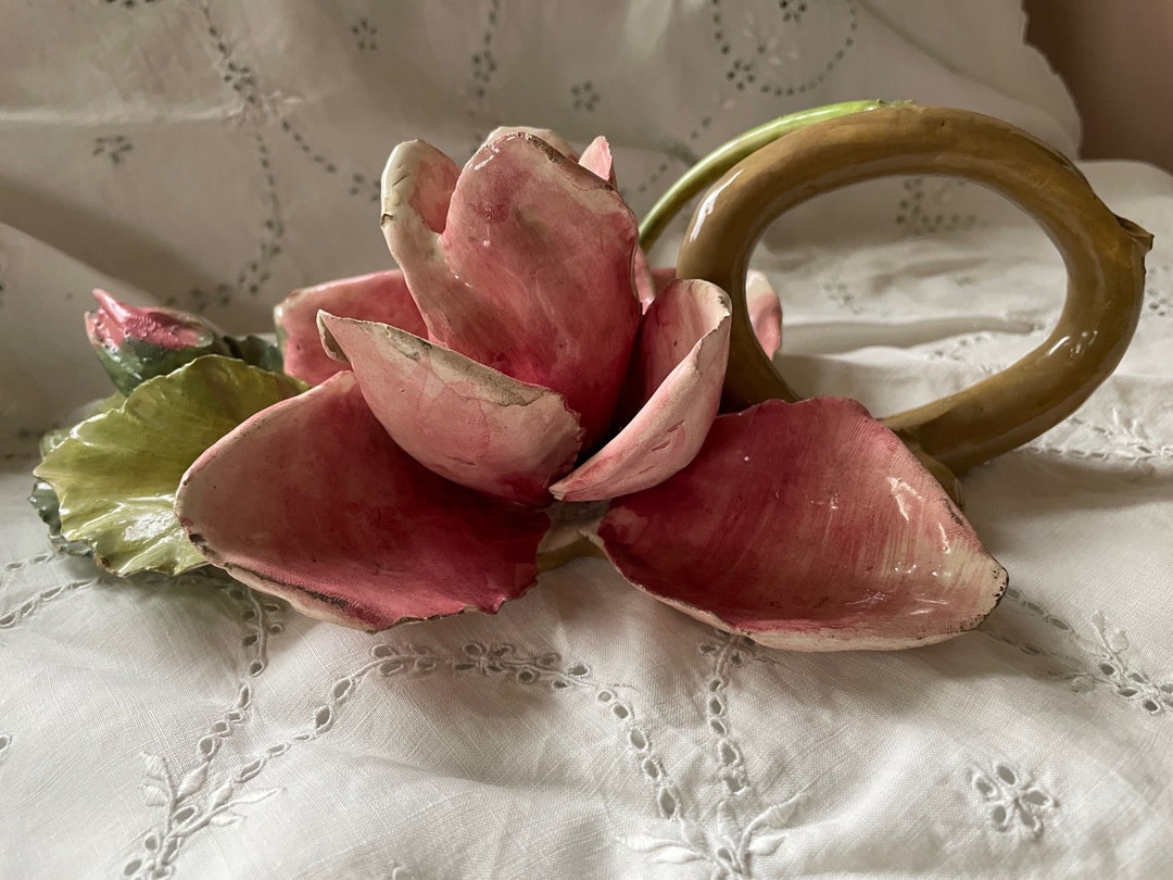 Handcrafted Ceramic Flower Centerpiece, Floral Decor, Flower Shelf ...