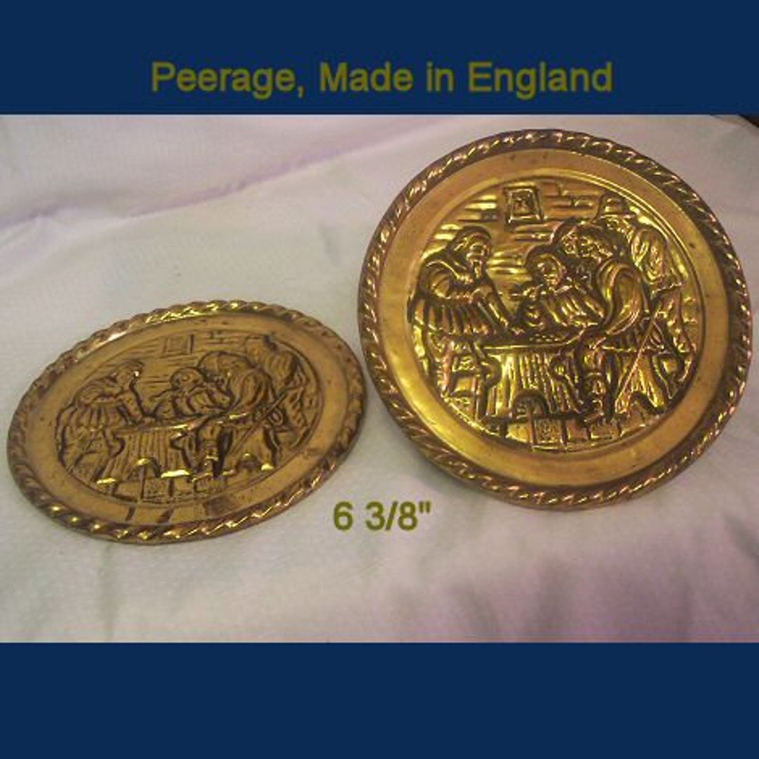 Peerage Made in England Brass Repousse Wall Plaques, Metal Wall Plates ...