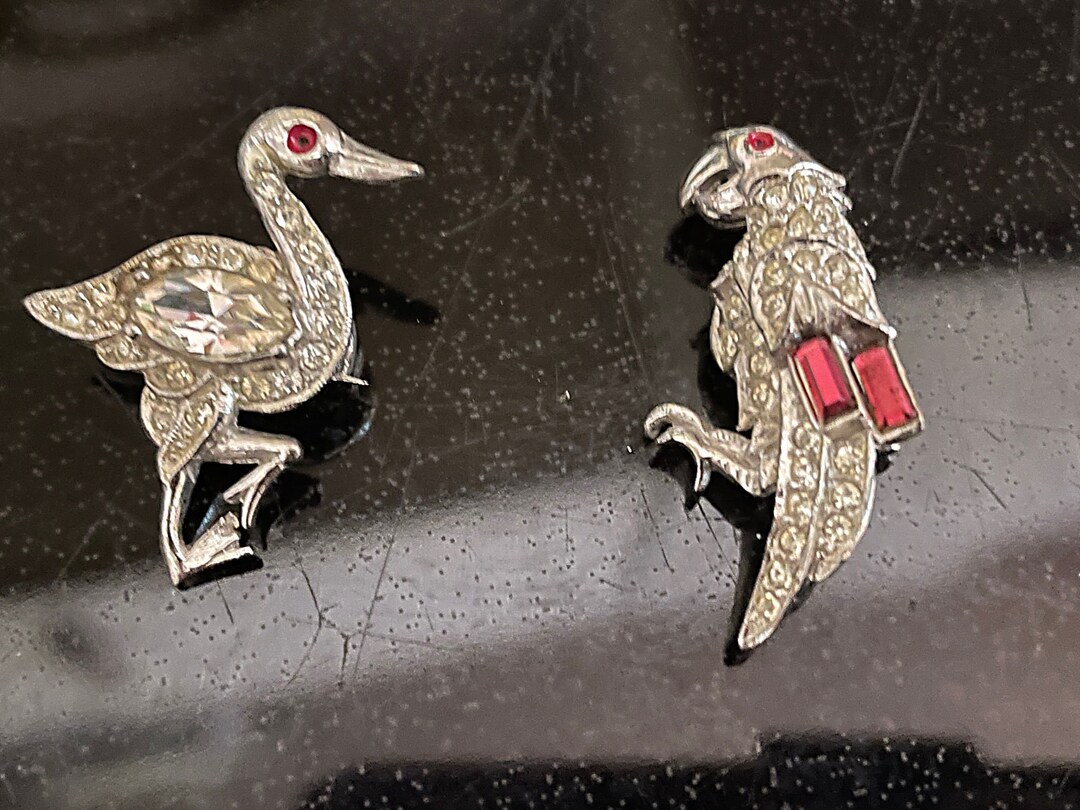 Vintage Set of Rhinestone Birds Scatter Pins, Costume Jewelry - Etsy