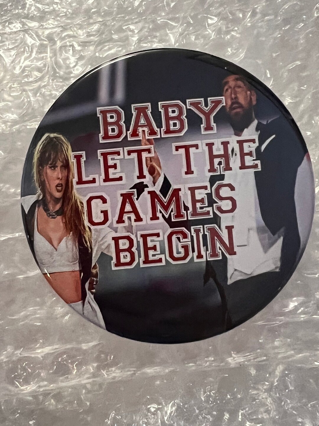 3 INCH ROUND "baby Let the Games Begin" Game Day Button is Perfect for ...