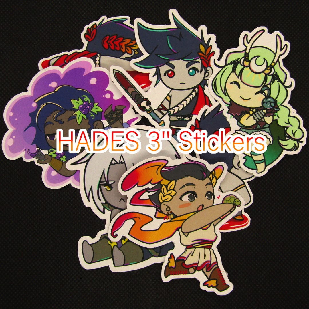 3 Inch Hades Stickers- Hades Vinyl Sticker Fanart Zagreus Thanatos - Etsy