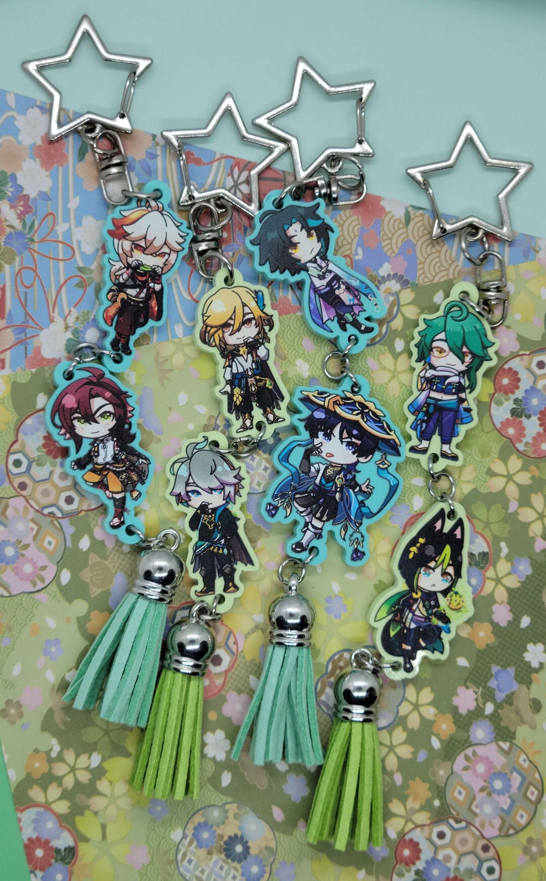 Genshin Impact Linking Keychain- Anemo and Dendro Boys - Etsy