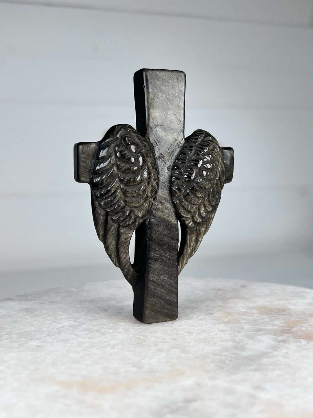 Golden Obsidian Cross Carving (1) - Etsy
