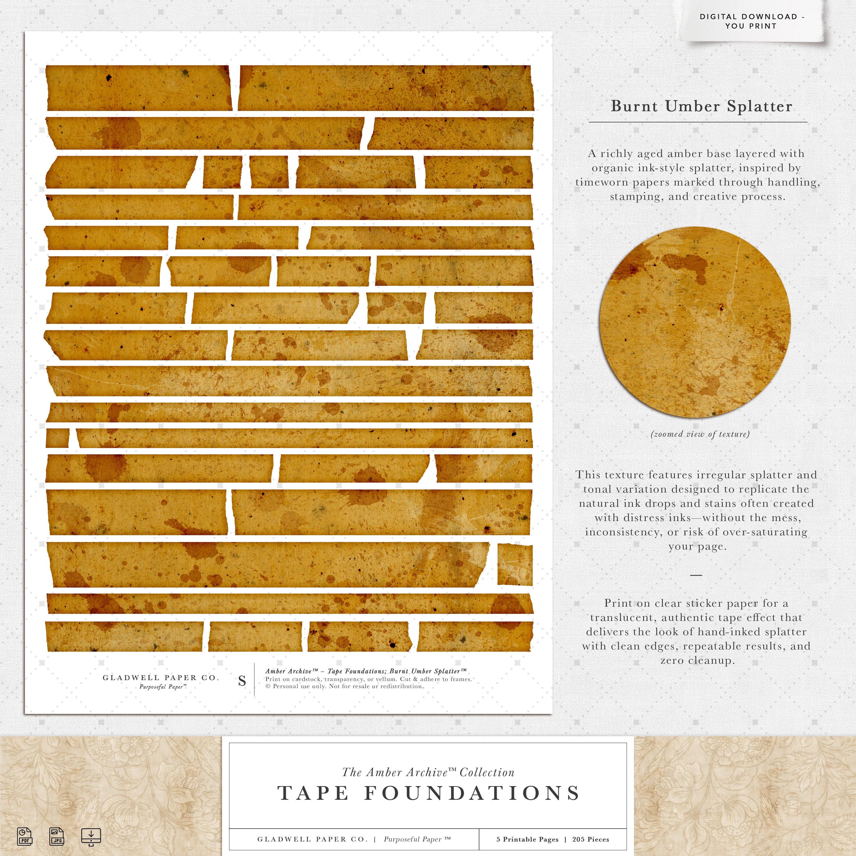 Printable Vintage Tape Strips | 205 Faux Aged Paper Tapes for Journals ...