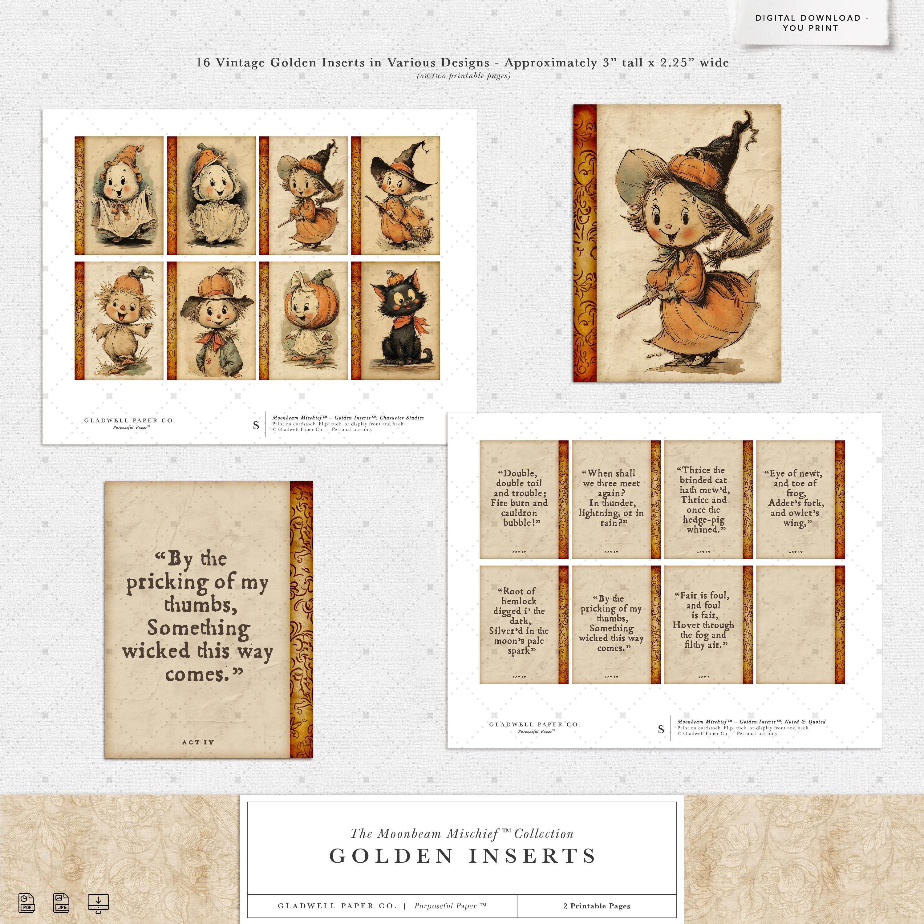 Golden Inserts™ – Printable Halloween Journal Inserts With Macbeth ...
