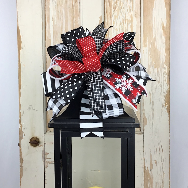 Black and White Plaid Bows - Etsy