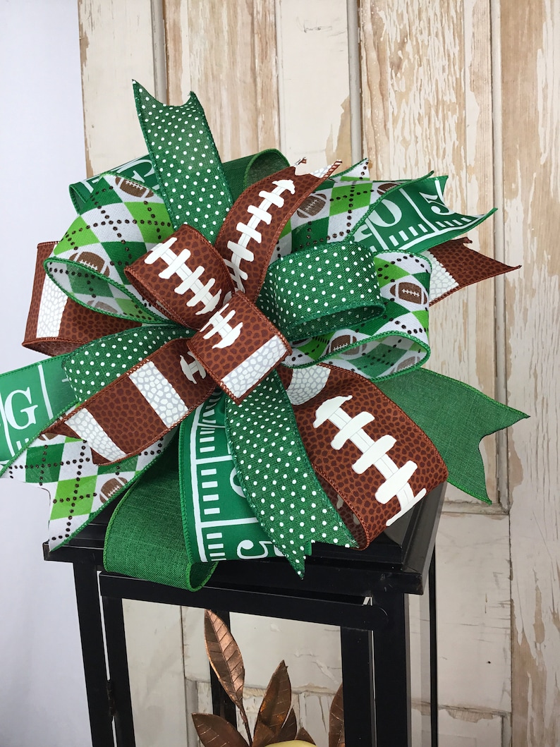 Football Wreath Bow~football Party Bow~football Birthday Gift Bow ...
