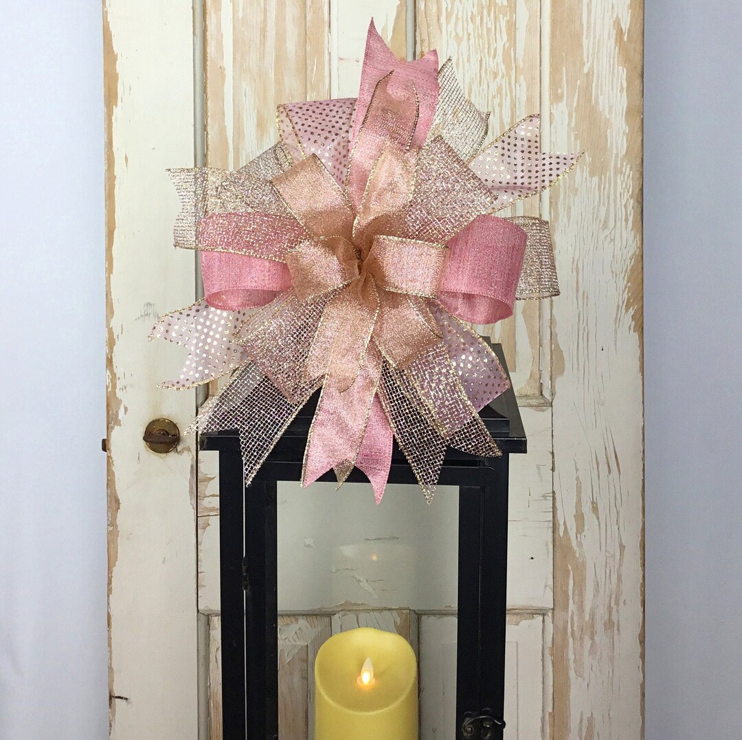 Rose Gold Bow~rose Pink Christmas Bow~rose Gold Gift Bow~christmas Pink ...