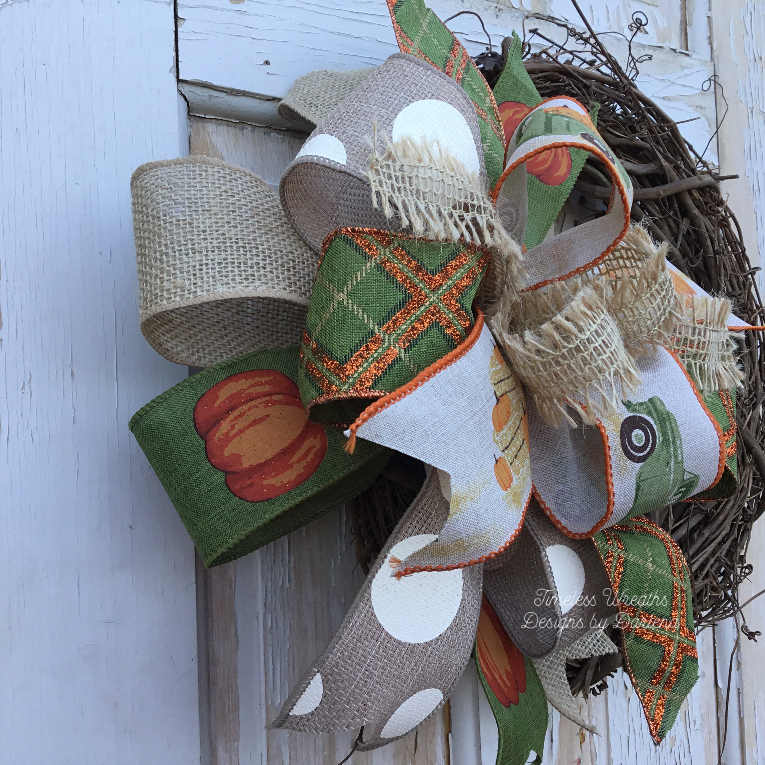 Fall Wreath Bow~lantern Bow~door Hanger Bow~fall Door Hanger Bow ...