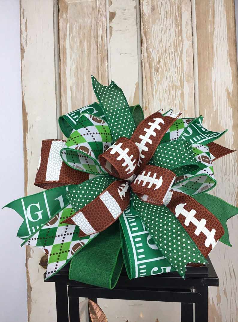 Football Wreath Bow~football Party Bow~football Birthday Gift Bow ...