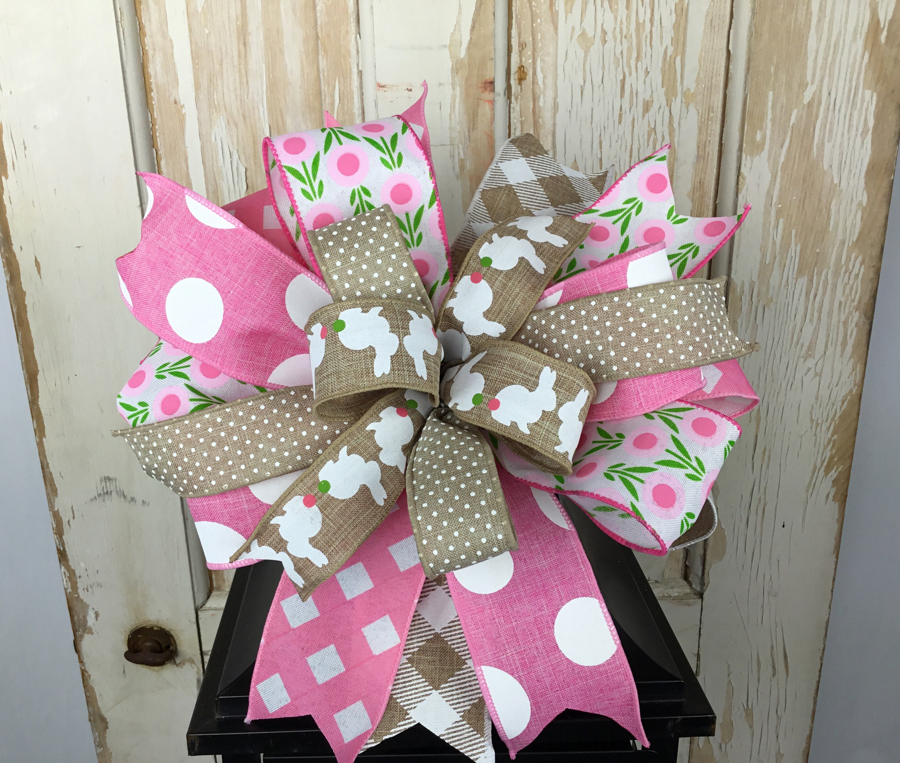 Easter Bow for Wreath~lantern Bow~easter Door Bow~spring Door Hanger ...