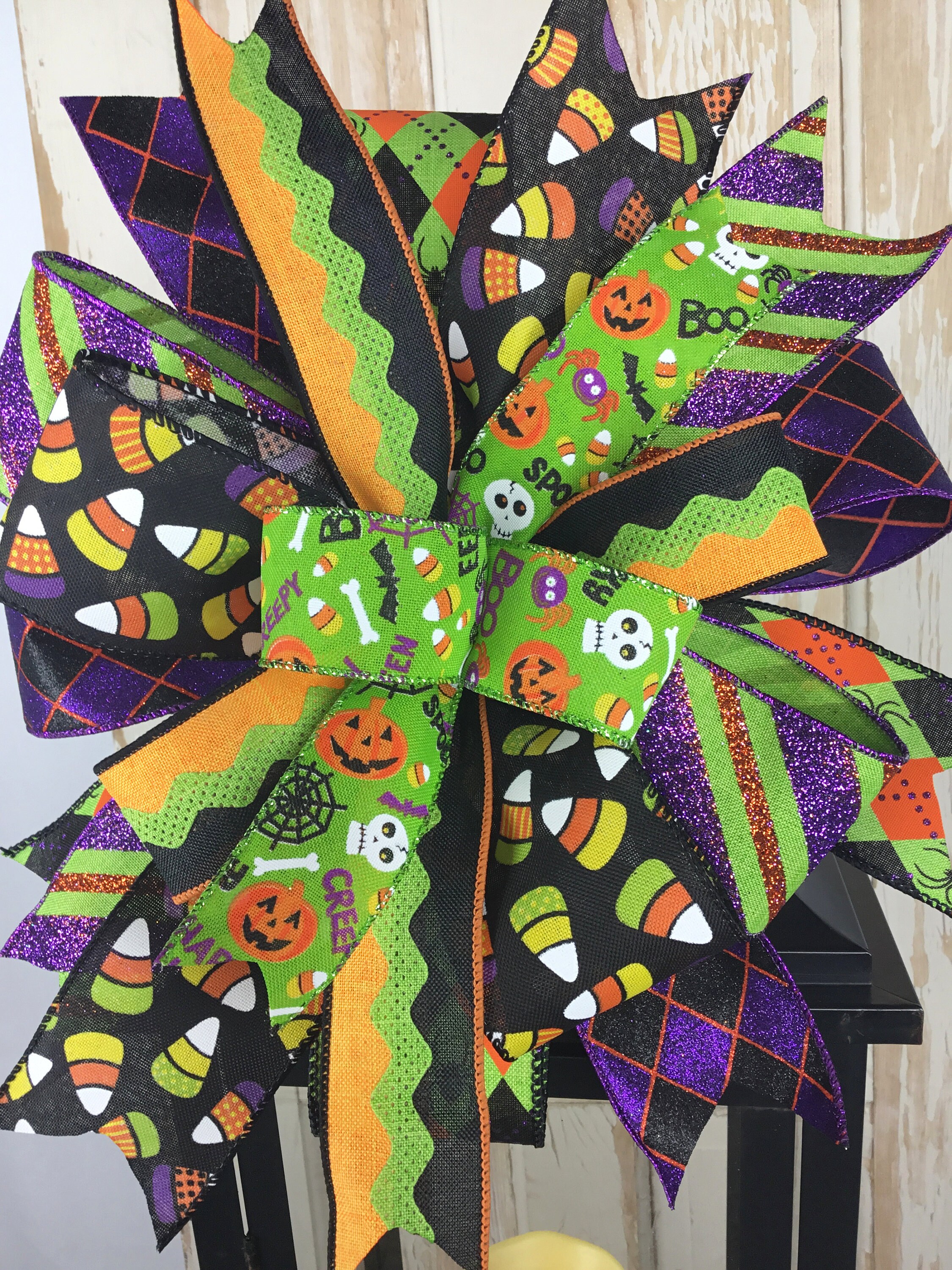 Halloween Wreath Bow~halloween Spider Bow~halloween Door Hanger Bow ...